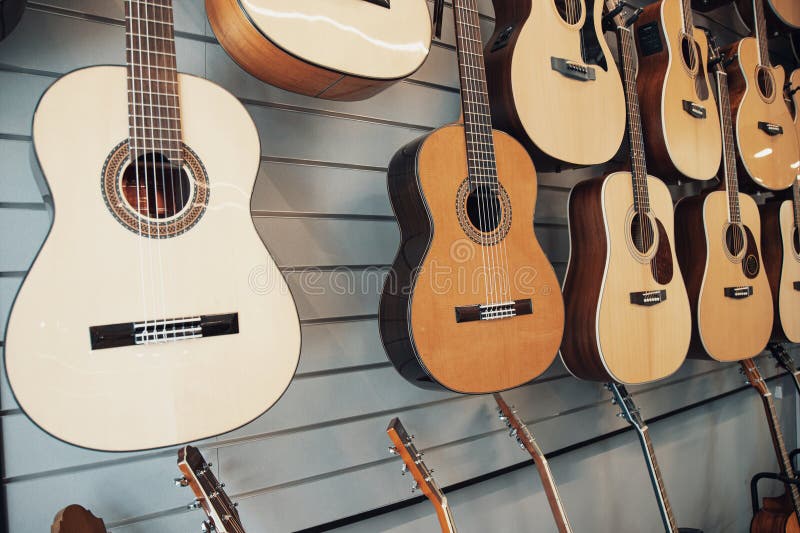 Group of Classic Musical Guitar Instruments . Selective Focus Editorial ...
