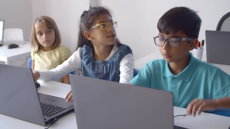 Group of Classmates Using Laptops in Class Stock Video - Video of ...