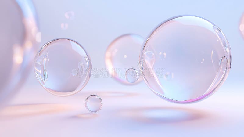 A Group of Clear Spheres are Floating in the Air Stock Illustration ...