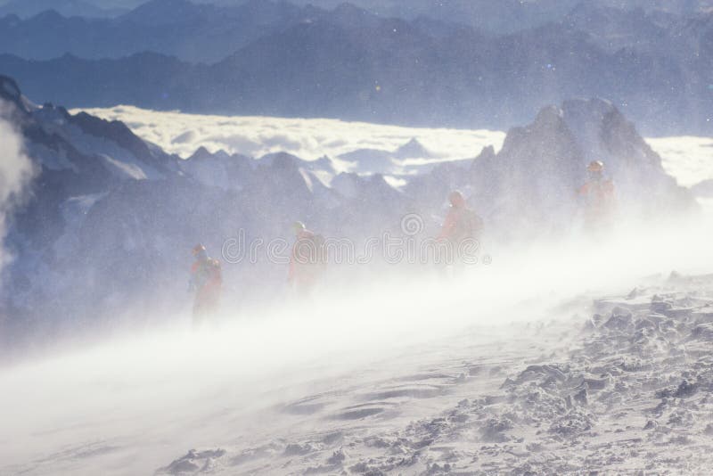 Group of Climbers Reaching the Summit Stock Photo - Image of ...