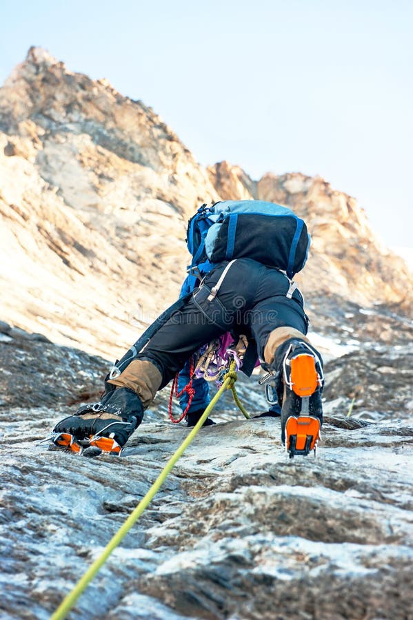 Group of Climbers Reaching the Summit Stock Image - Image of adventure ...
