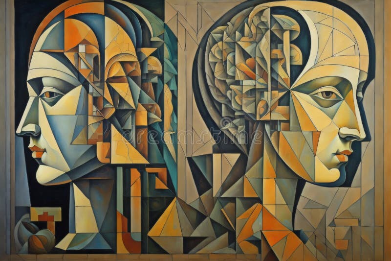 A Group of Close-up Abstract Faces Illustrating the Concept of Dialogue ...