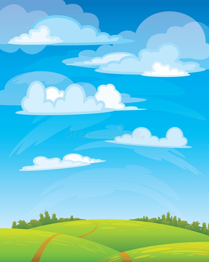Group clouds on blue sky stock illustration. Illustration of group ...