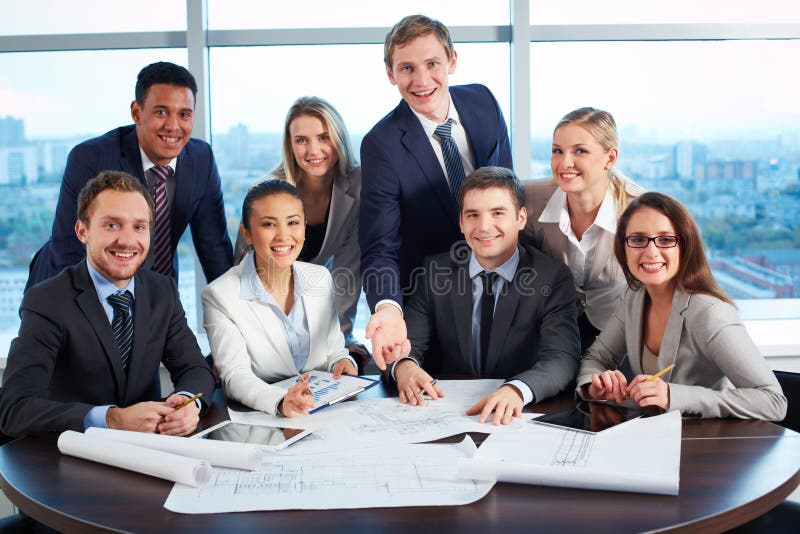 Group of co-workers stock image. Image of gathered, employment - 45156447