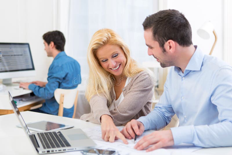 Smiling office workers stock image. Image of office, assistant - 16339307