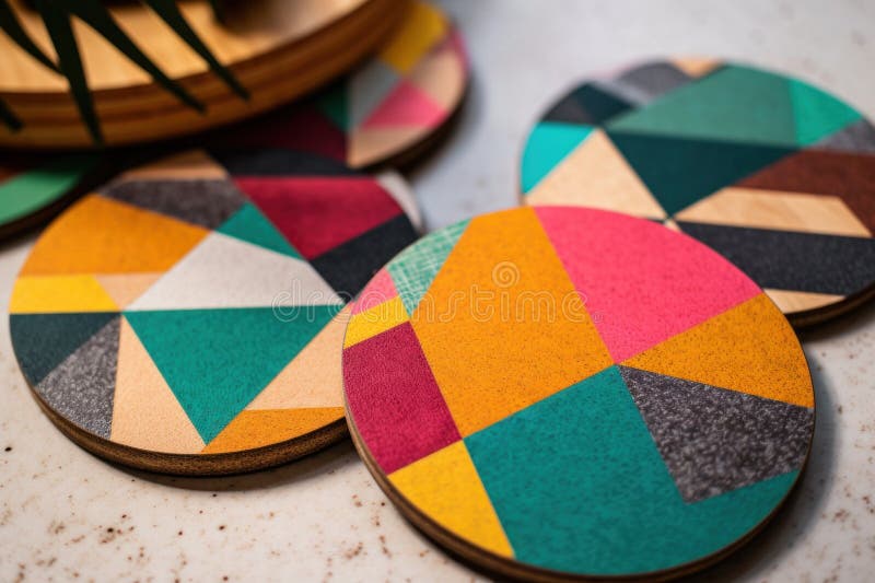 A Group of Coasters Sitting on Top of a Table. AI Generative Image ...