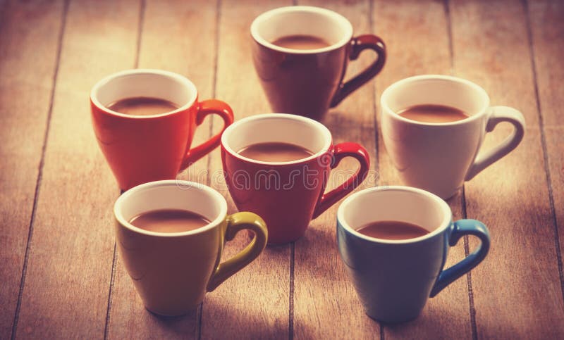 Group of a coffee cups. stock photo. Image of green, milk - 38906760