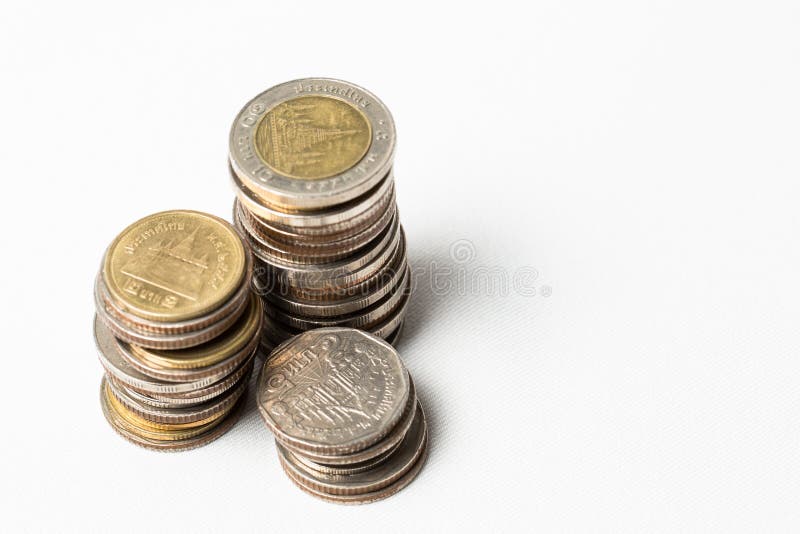 Group of Coin Isolated on White Stock Image - Image of coin, investment ...