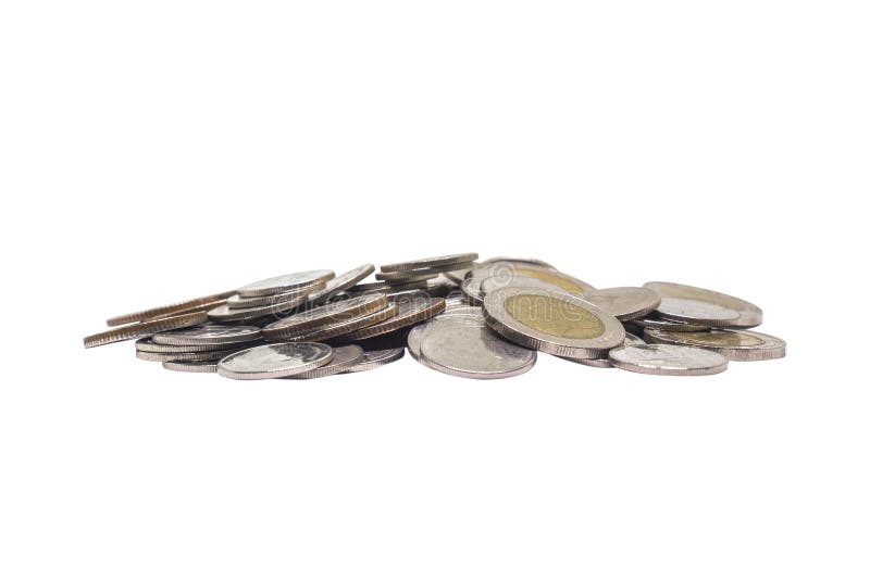 Group of Coin Isolated on White. Stock Image - Image of currency ...
