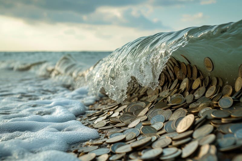 A Group of Coins Sits Perfectly Balanced on the Crest of a Wave ... A Group of Coins Sits Perfectly Balanced on the Crest of a Wave ...