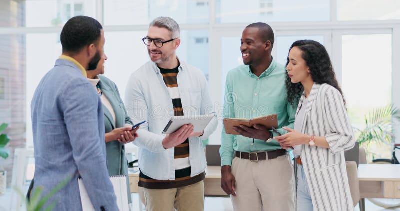 Group Collaboration, Tablet and Business People, Manager or Team Work ...