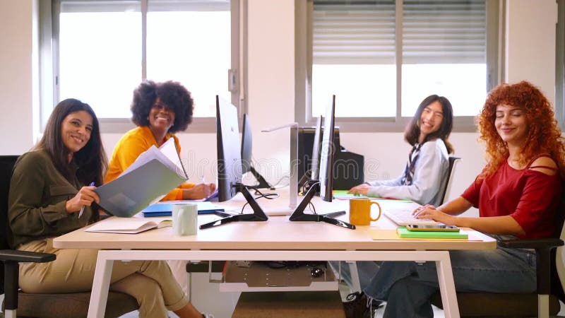 Diverse Team Professionals Collaborating in a Modern Office, Showcasing ...