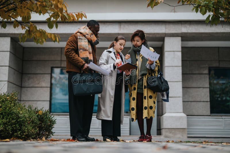 Team People Collaborating Outdoors Surrounded Greenery Stock Photos ...