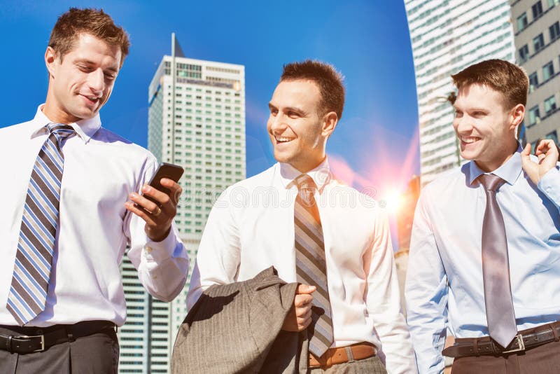 Group Photo of Colleagues Walking while Talking after Work Stock Image ...