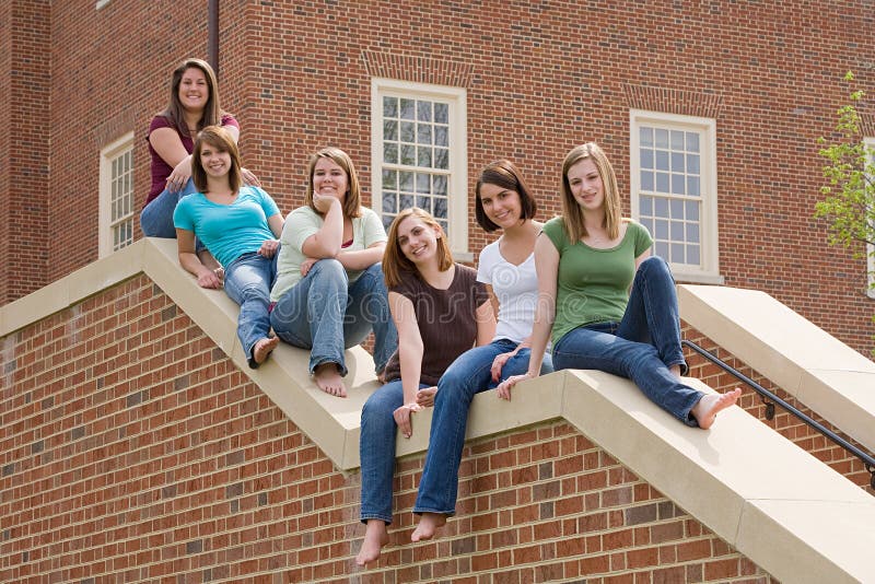 Group of college Girls stock photo. Image of college - 11682964