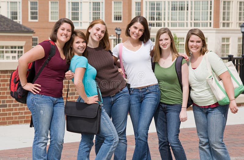 Group of College Girls stock image. Image of classmate - 9332043
