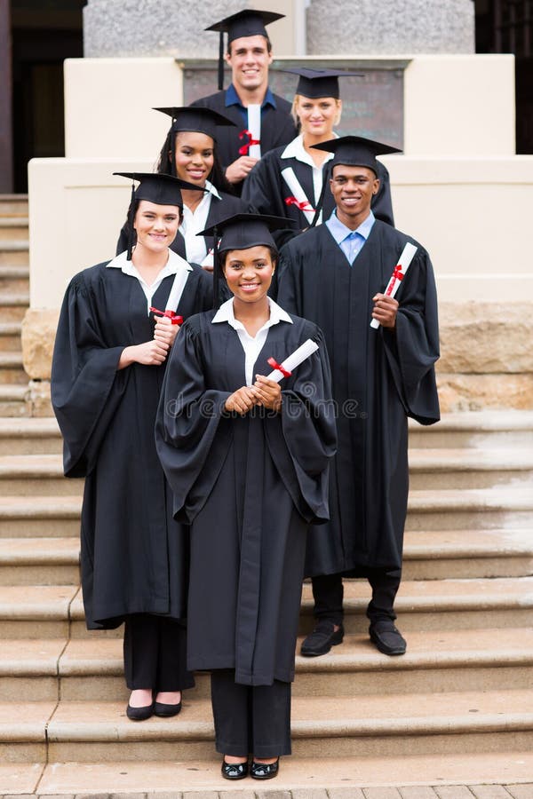 Group of Graduates Holding Diploma Stock Image - Image of college ...
