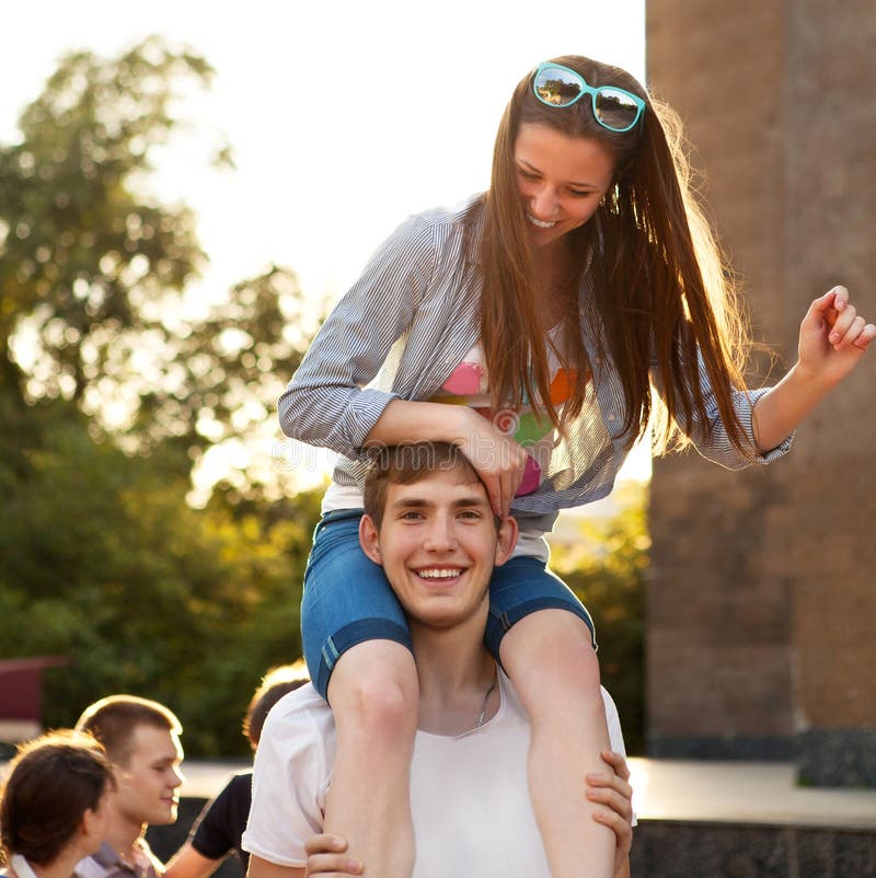 Group of College Students during a Brake between Classes Stock Photo ...
