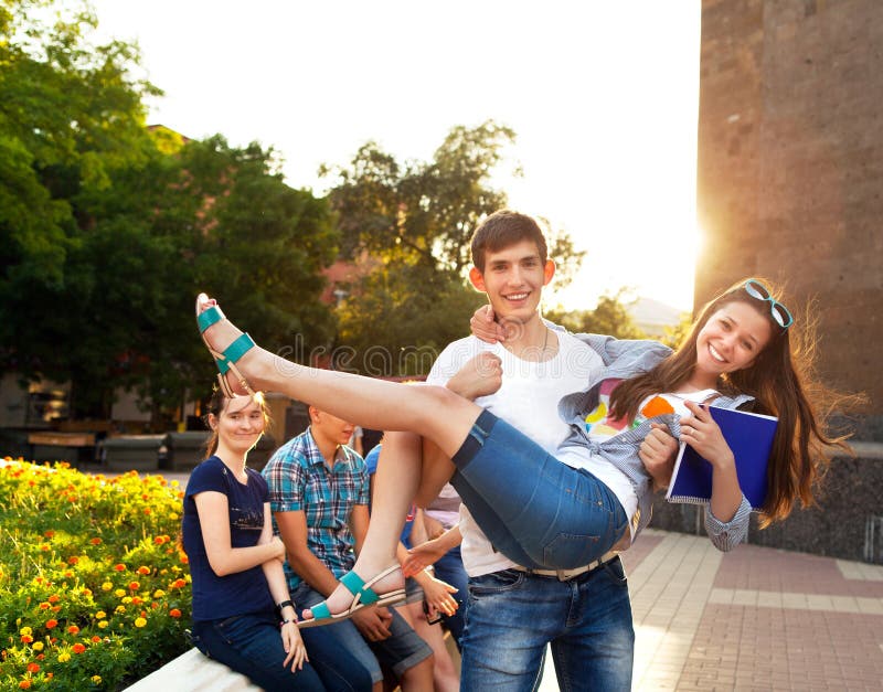 Group of College Students during a Brake between Classes Stock Image ...