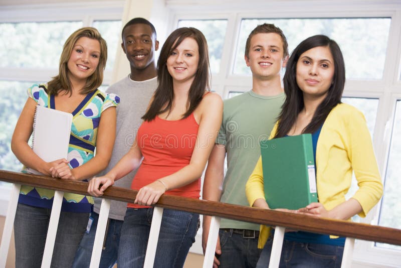 Group of College Students on Campus Stock Photo - Image of five, colour ...