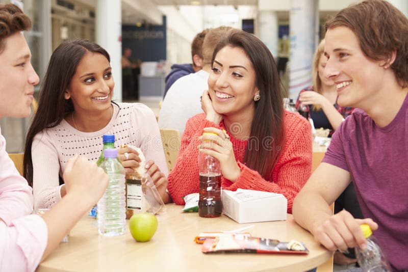 Students Eating in the School Cafeteria Stock Image - Image of group ...