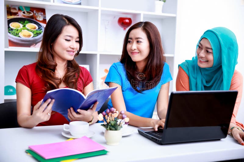 Group of College Students Enjoy Studying Together Stock Photo - Image ...