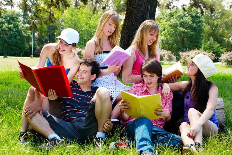 Group of College Students Outdoors Stock Photo - Image of college ...
