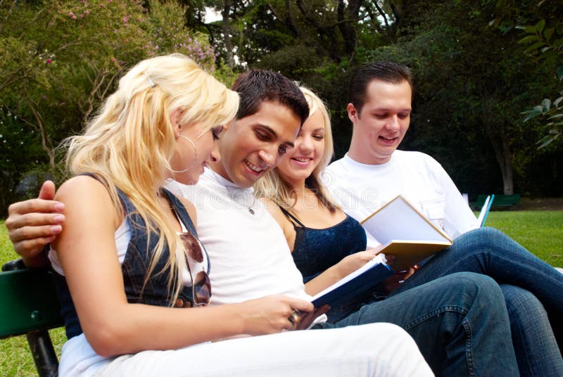 Group of College Students Outdoors Stock Photo - Image of white, school ...