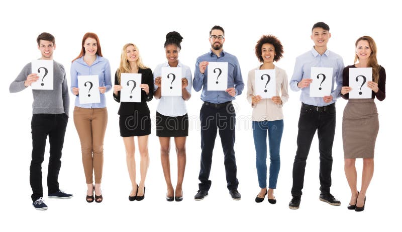 Group of College Students with Question Mark Sign Stock Image - Image ...