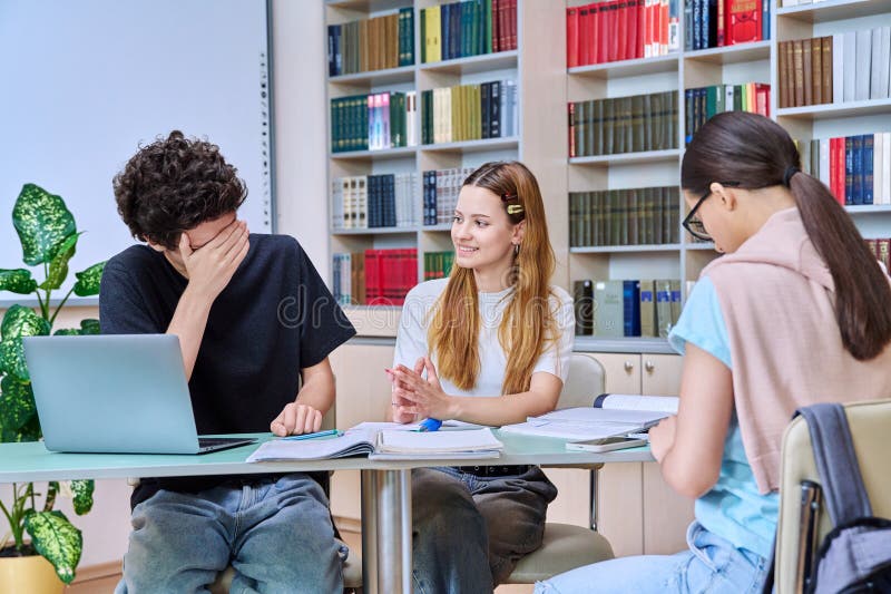Group of College Students are Studying in Library Class Stock Image ...