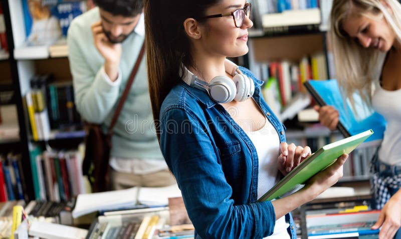 Group of College Students Studying in the School Library Stock Image ... Group of College Students Studying in the School Library Stock Image ...