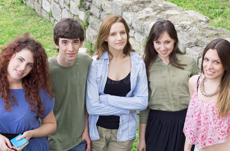 Group of College/university Students Stock Image - Image of happiness ...