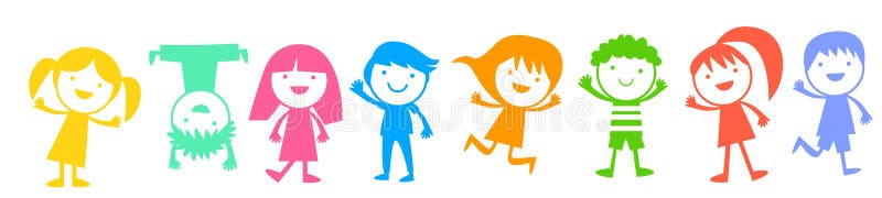 Group of color children stock vector. Illustration of summer - 47809305