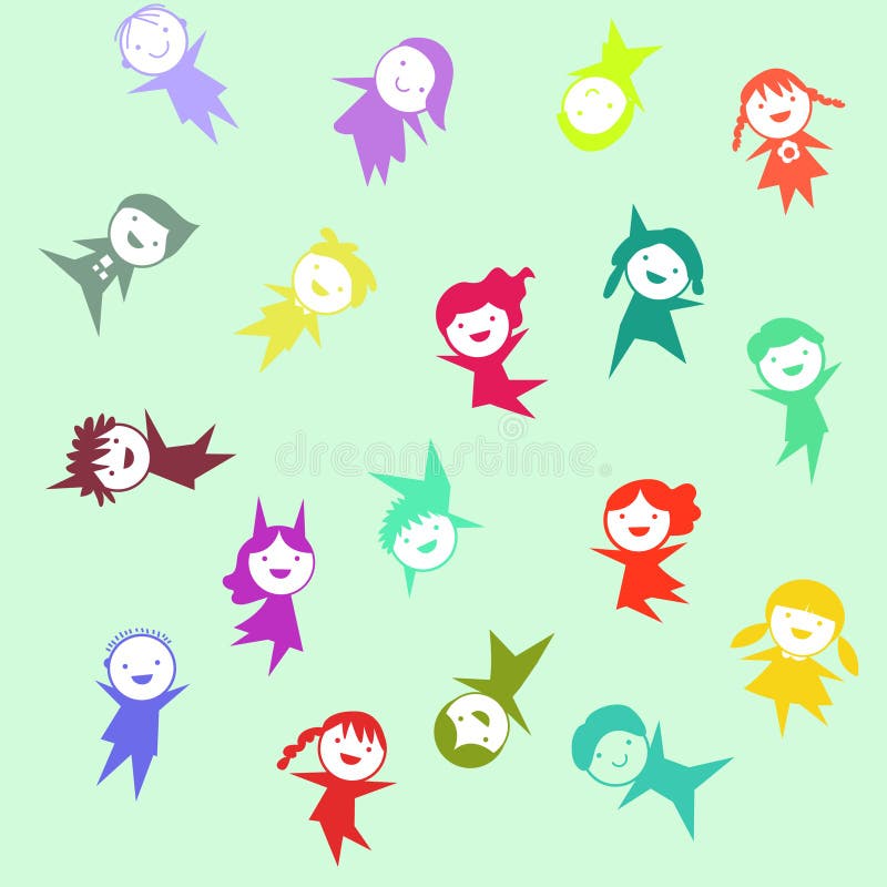 Group of color children stock vector. Illustration of human - 47810108
