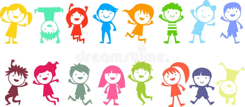 Group of color children stock vector. Illustration of isolated - 47812145