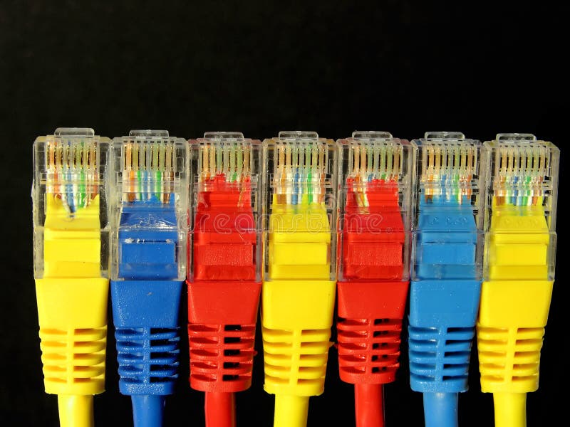 Group of Color Connectors Rj45 Stock Image - Image of internet ...