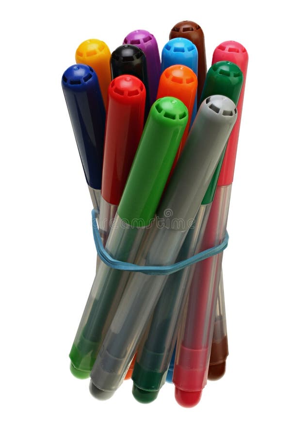 Felt-tipped Pen, a Felt Marker a Variety of Colors, Placed on the Edge ...