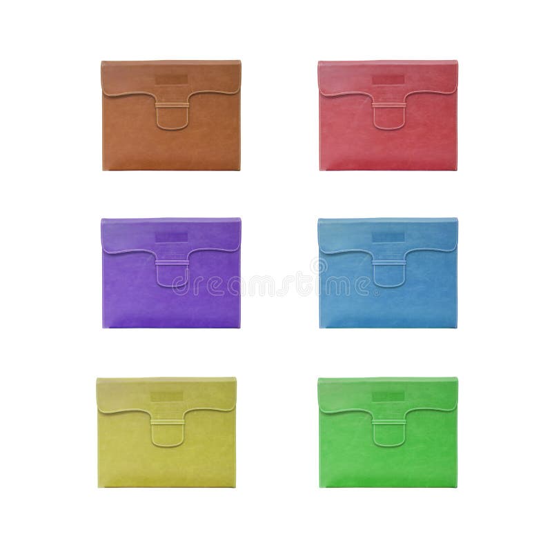 Group Of Color File For Document Paper Isolated On White Background ...