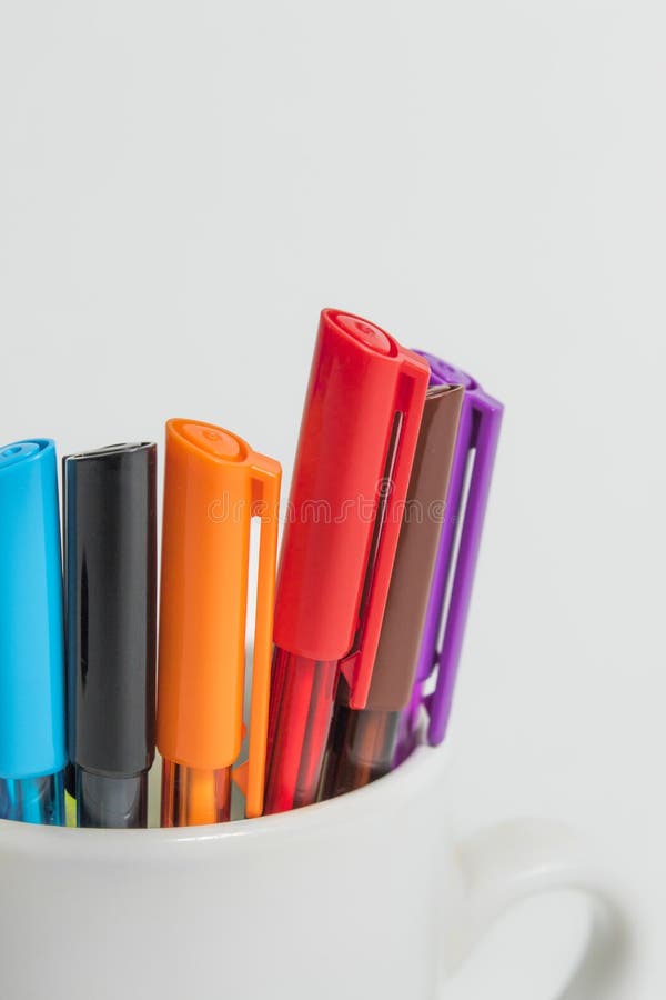 Color Markers Isolated on White Background Stock Photo - Image of ...