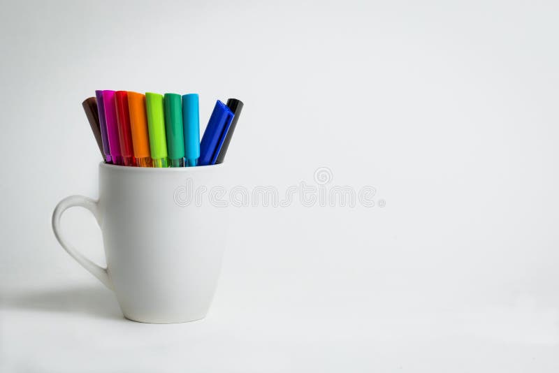 Color Markers Isolated on White Background Stock Photo - Image of ...