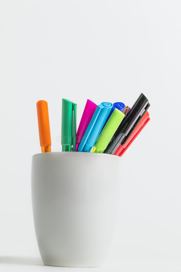 Color Markers Isolated on White Background Stock Photo - Image of ...