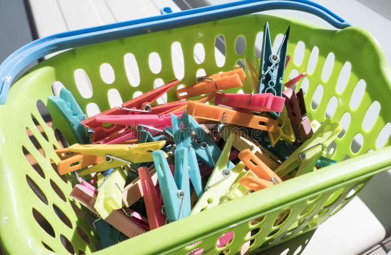 Colored clothing clamps stock photo. Image of design - 102003170