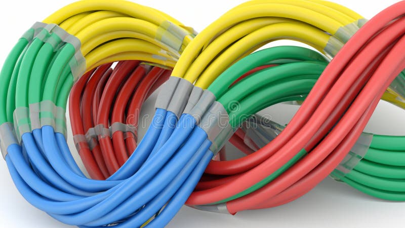 Group of Colored Electrical Cables Stock Image - Image of technology ...