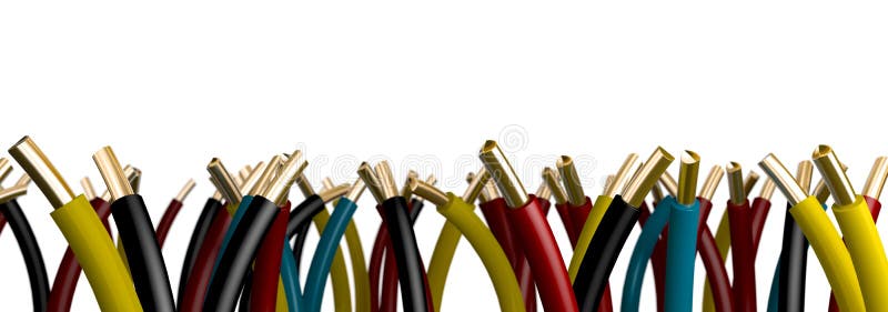 A Group of Electrical Cables on White Backgound - 3d Rendering Stock ...