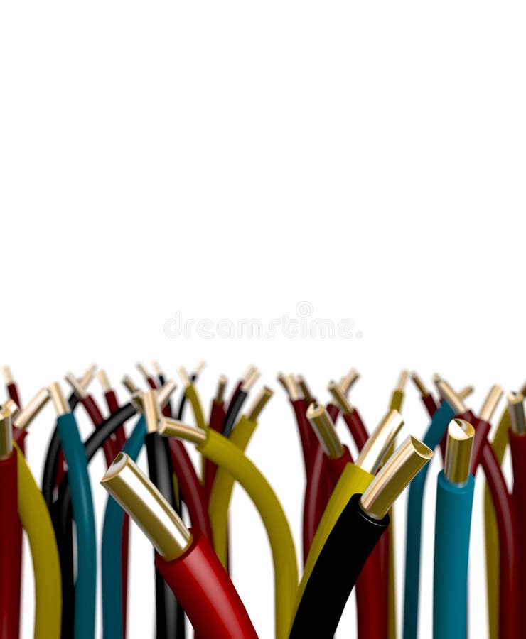 A Group of Electrical Cables on White Backgound - 3d Rendering Stock ...