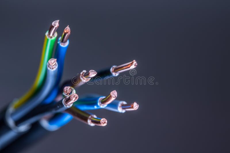 Group of Colored Electrical Cables - Studio Shot Stock Image - Image of ...