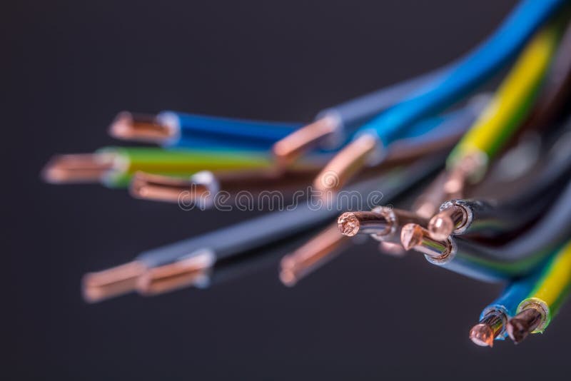 Group of Colored Electrical Cables - Studio Shot Stock Image - Image of ...