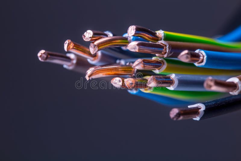 Group of Colored Electrical Cables - Studio Shot Stock Image - Image of ...