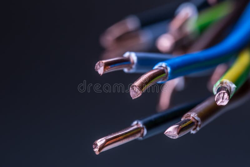 Group of Colored Electrical Cables - Studio Shot Stock Image - Image of ...