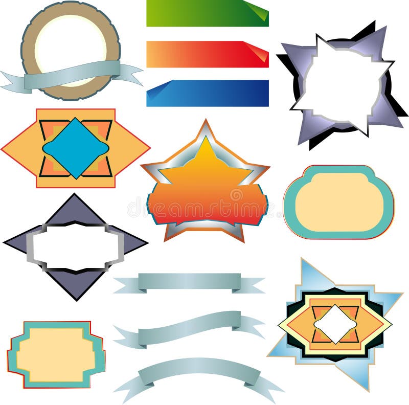 Group colored labels stock vector. Illustration of classical - 24196931